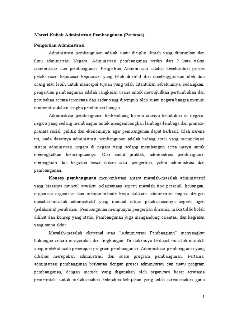 Administrasi Pembangunan Pdf Ilmu Sosial 