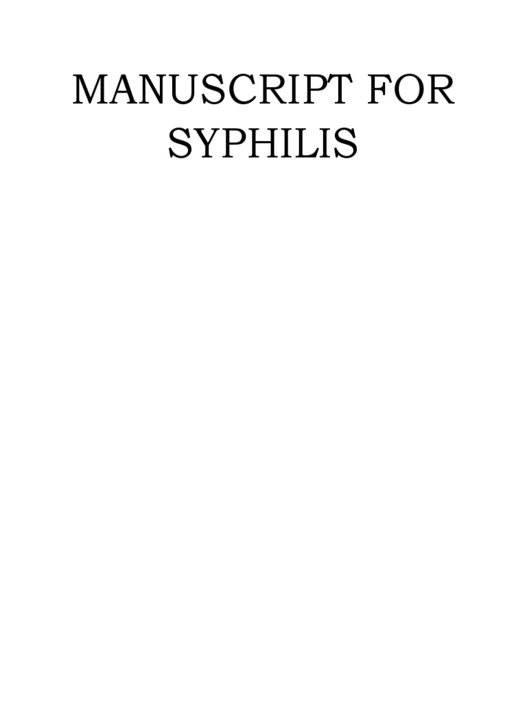 Syphilis Manuscript | PDF | Serology | Diagnosis Of Hiv/Aids