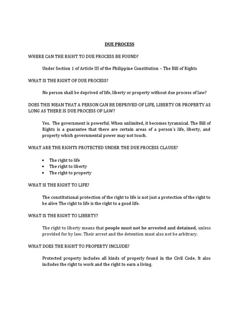 Due Process | PDF | Due Process Clause | Substantive Due Process