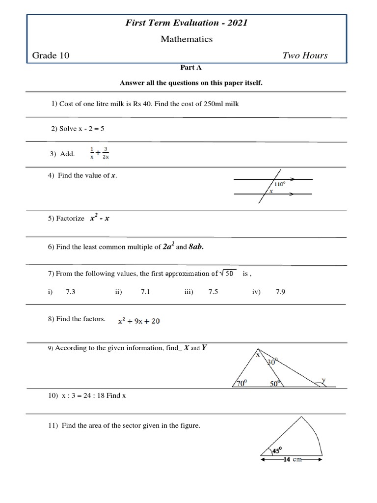 Evaluation 1 | PDF | Elementary Mathematics | Mathematics