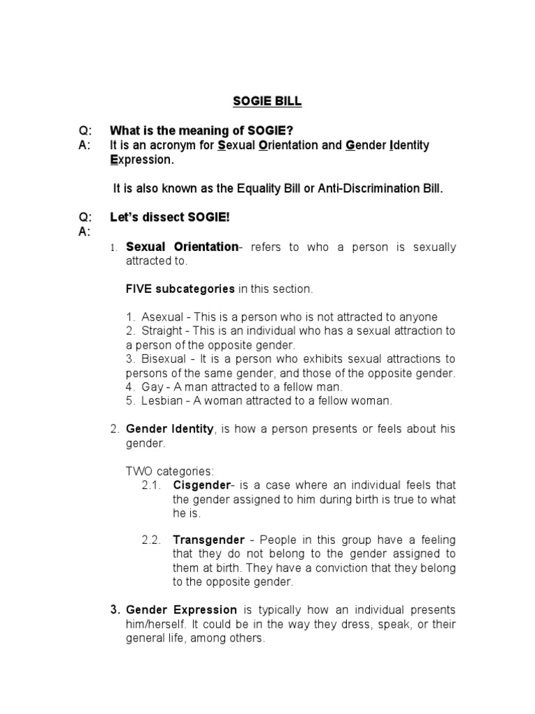 Sogie Bill | Download Free PDF | Discrimination | Gender Studies
