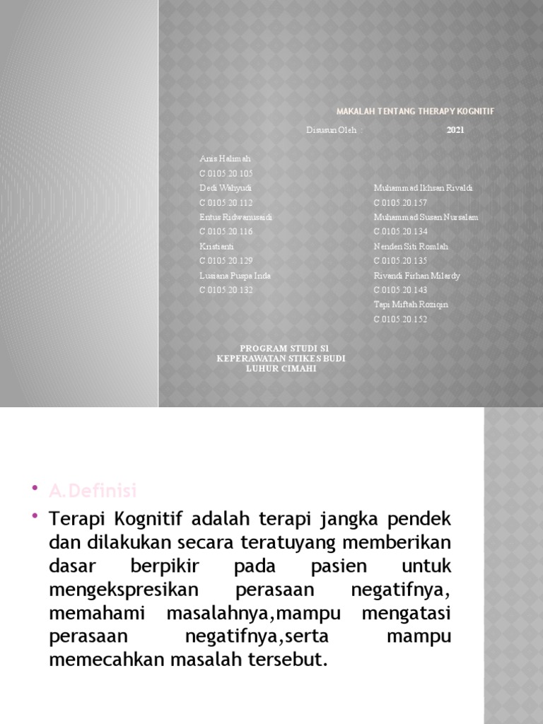 KLP 3 Terapi Kognitif | PDF