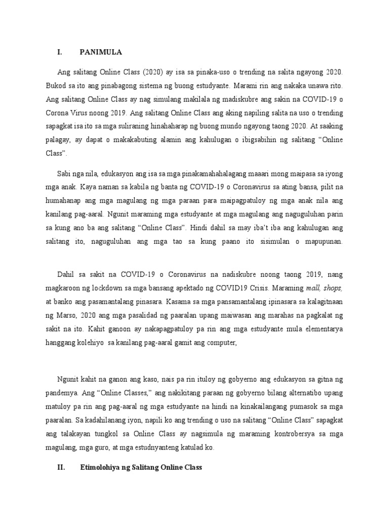 Online Class Term PDF