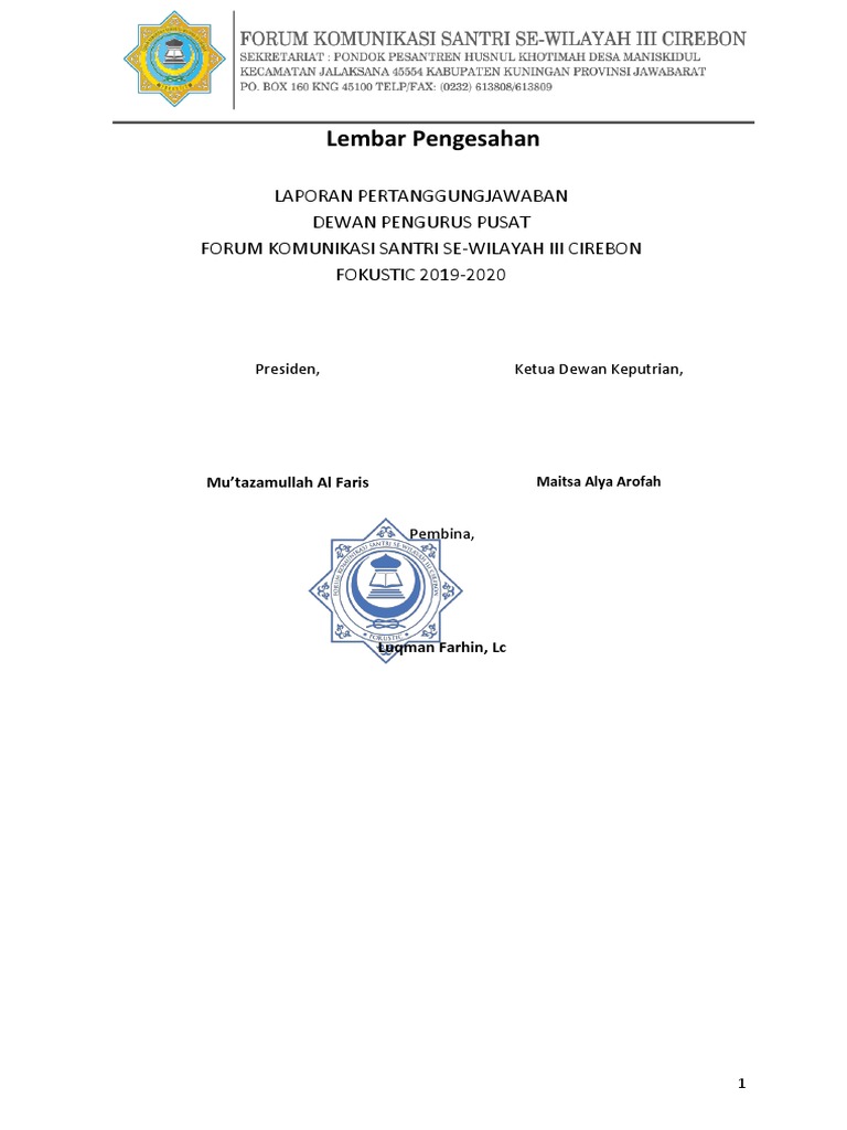 Laporan Akhir FOKUSTIC 2019/2020 | PDF