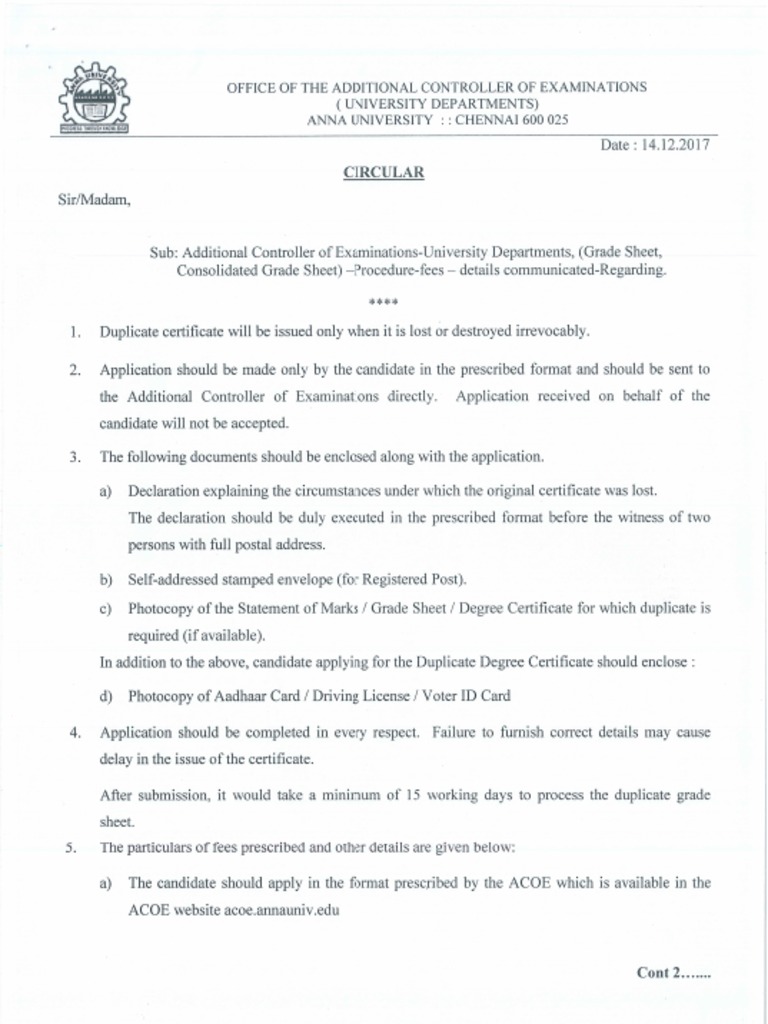 Duplicate Grade Sheet Producedure | PDF