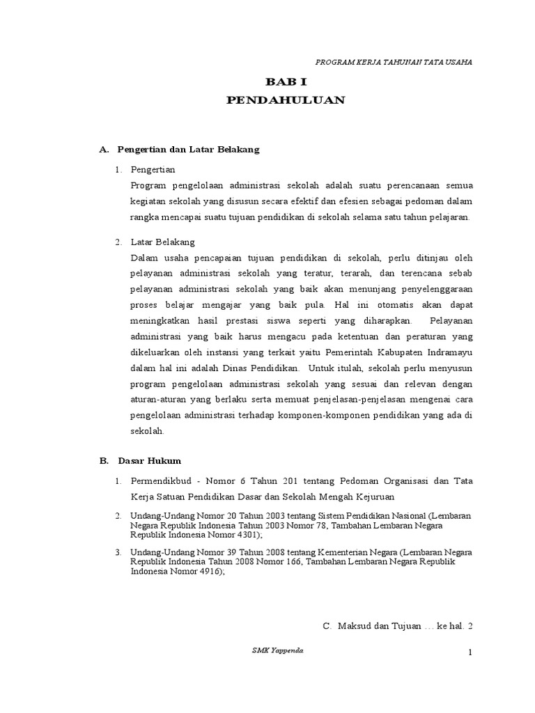 Program Tahunan TU | PDF