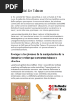 Triptico Dia Mundial Sin Tabaco | PDF