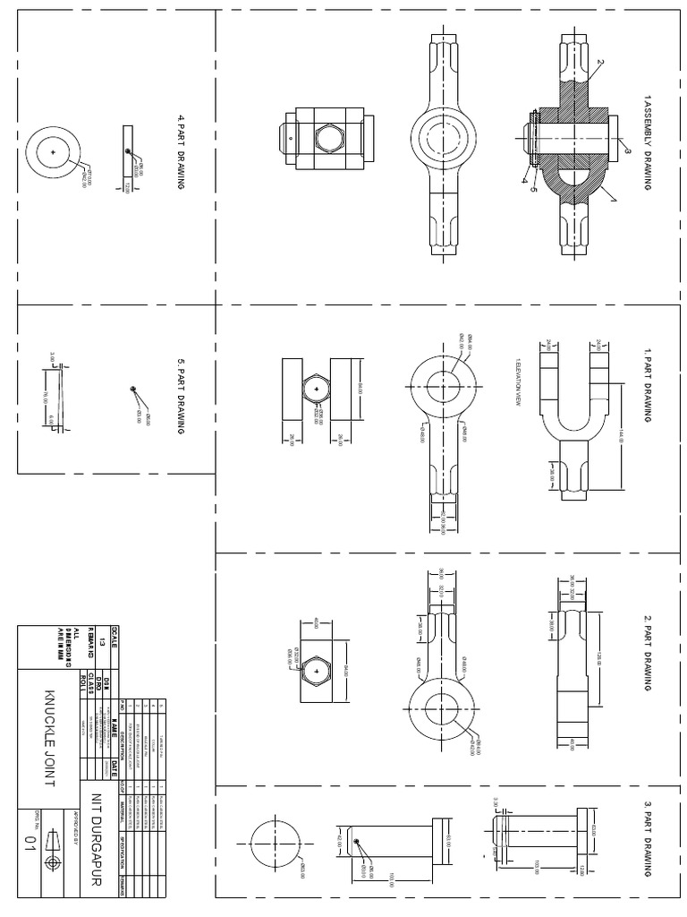Knuckle Joint Design and Drawing | PDF | Mechanical Engineering