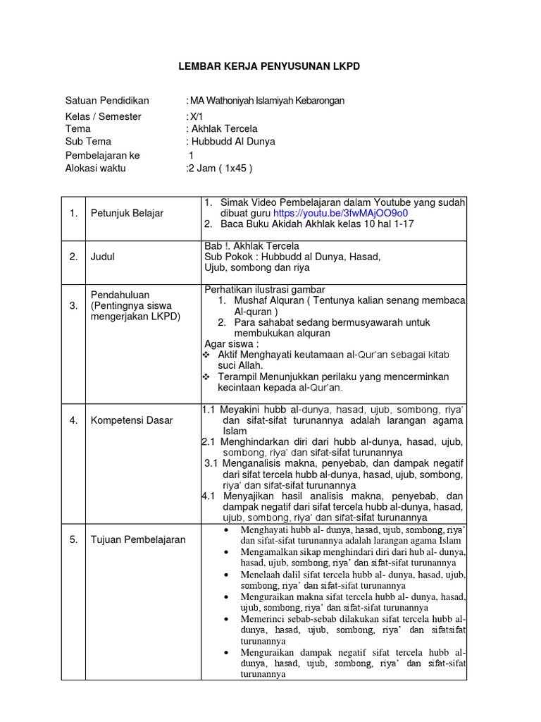 LKPD Imam Sarwono Untuk PPL | PDF