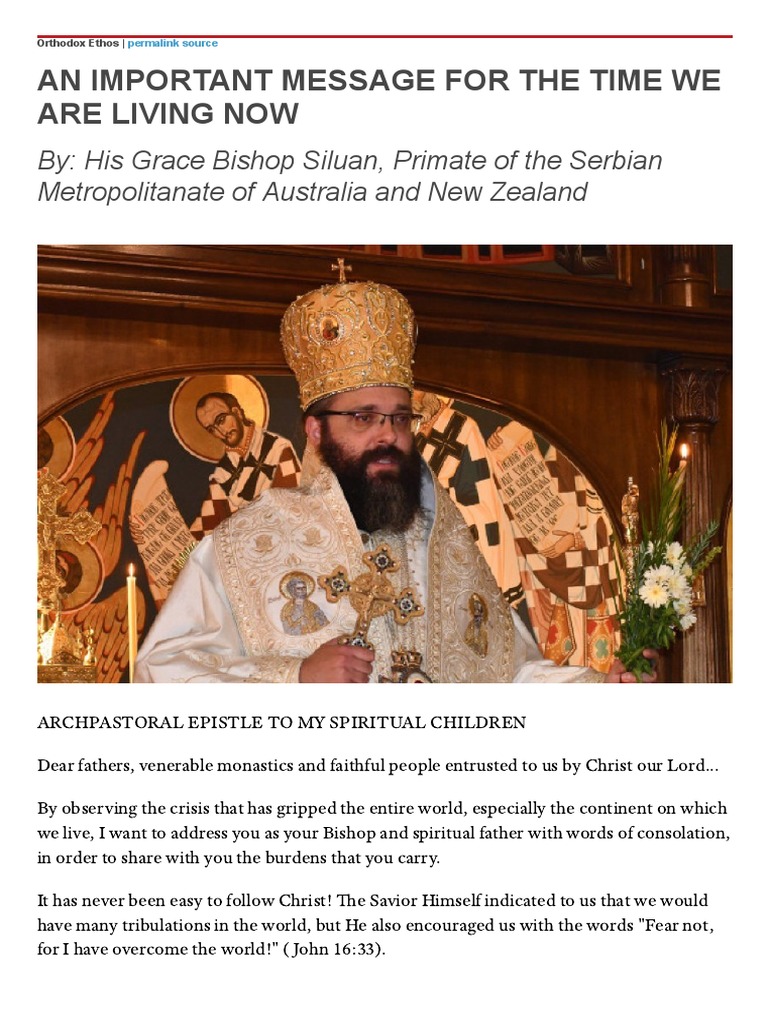 AN IMPORTANT MESSAGE FOR THE TIME WE ARE LIVING NOW - Orthodox Ethos | PDF | Jesus | Eastern ...