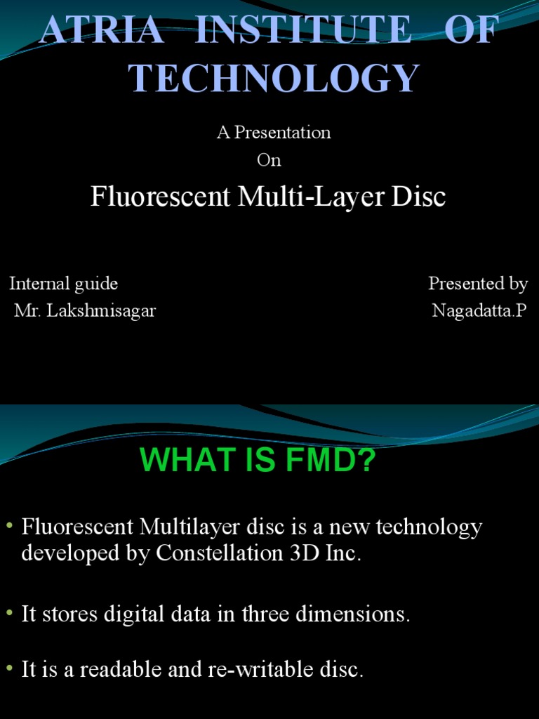 Fluorescent Multi-Layer Disc: A Presentation On | PDF | Dvd | Optics