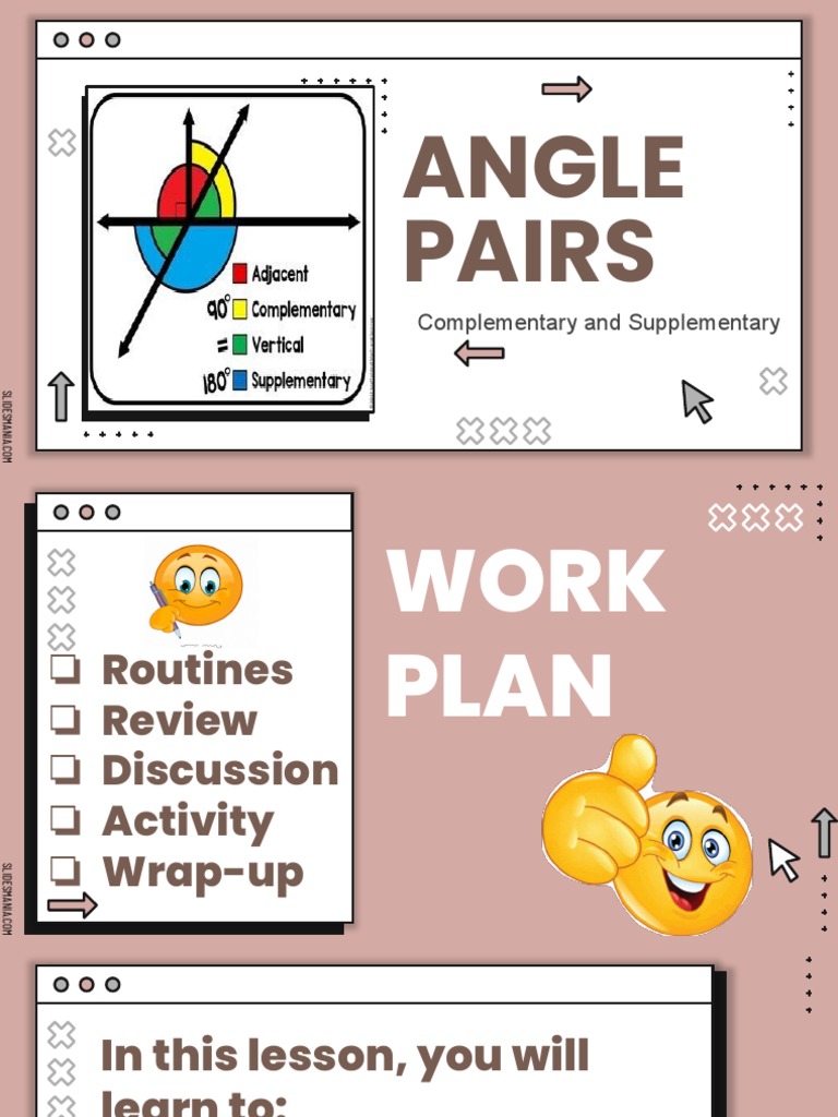 E-Math 8 - Angle Pairs - Complementary and Supplementary Angles | PDF ...
