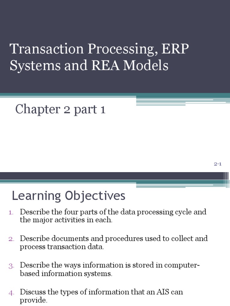 Chapter 2 - Transaction Processing and ERP | PDF | Enterprise Resource ...