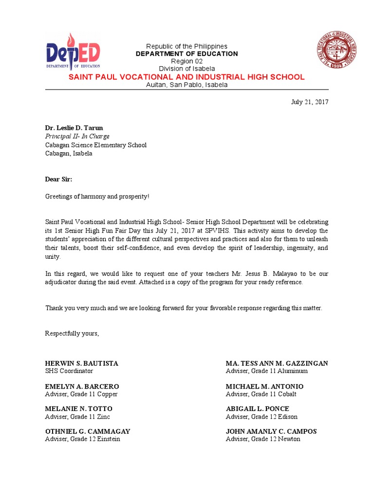 Letter of Invitation Grad Ball | PDF