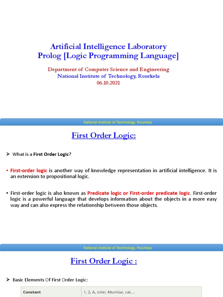 National Institute of Technology, Rourkela Artificial Intelligence Lab ...