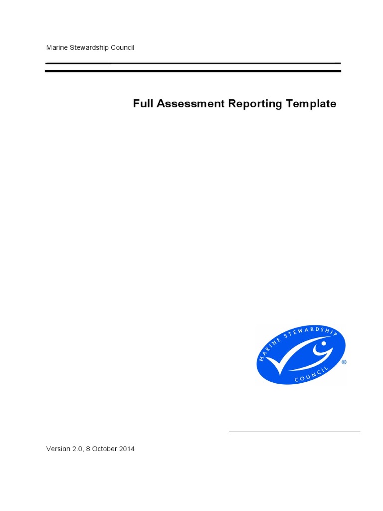 MSC Full Assessment Reporting Template v2.0 | PDF | Environmental ...