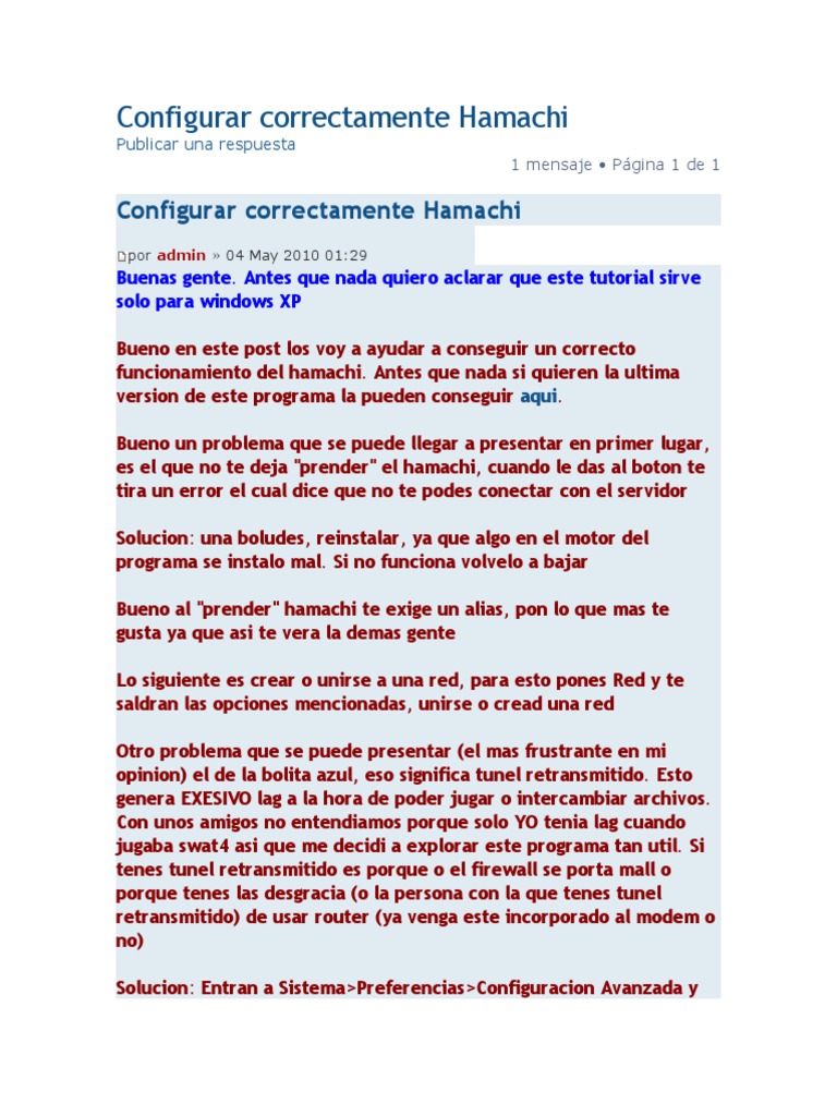 Como Arreglar Hamachi | PDF