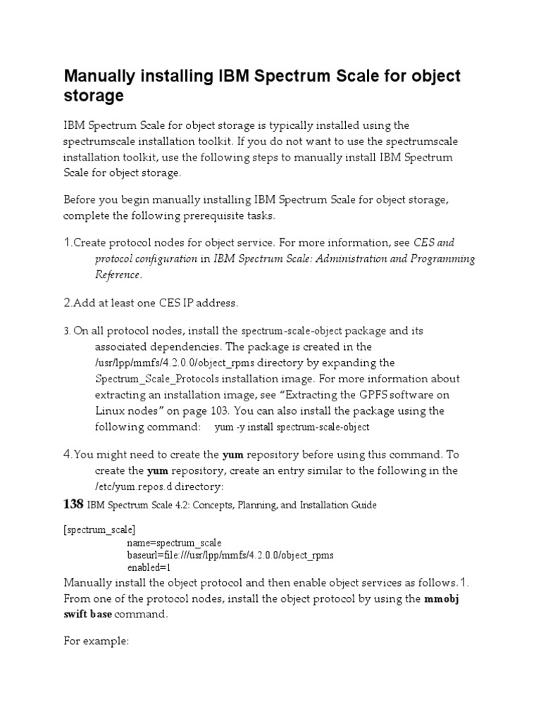 Manually Installing Ibm Spectrum Scale For Object Storage Pdf