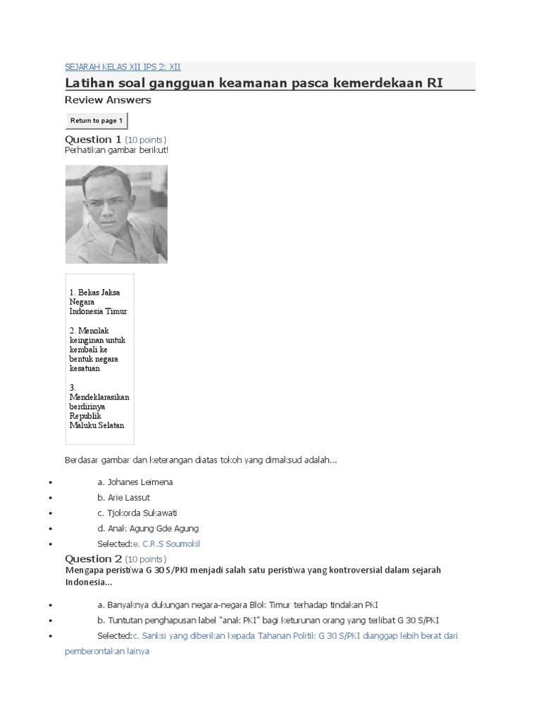 Sejarah Kelas Xii Ips 2 | PDF