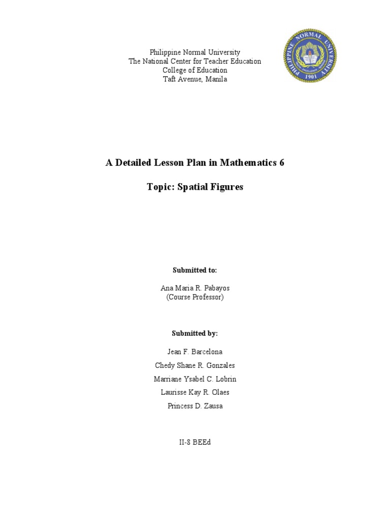 Detailed Lesson Plan in Grade Six Mathematics | PDF | Vertex (Geometry ...
