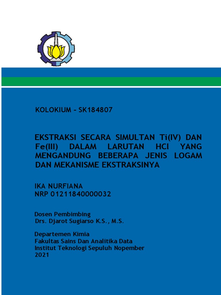 Ekstraksi Simultan Ti(IV) dan Fe(III) HCl | PDF