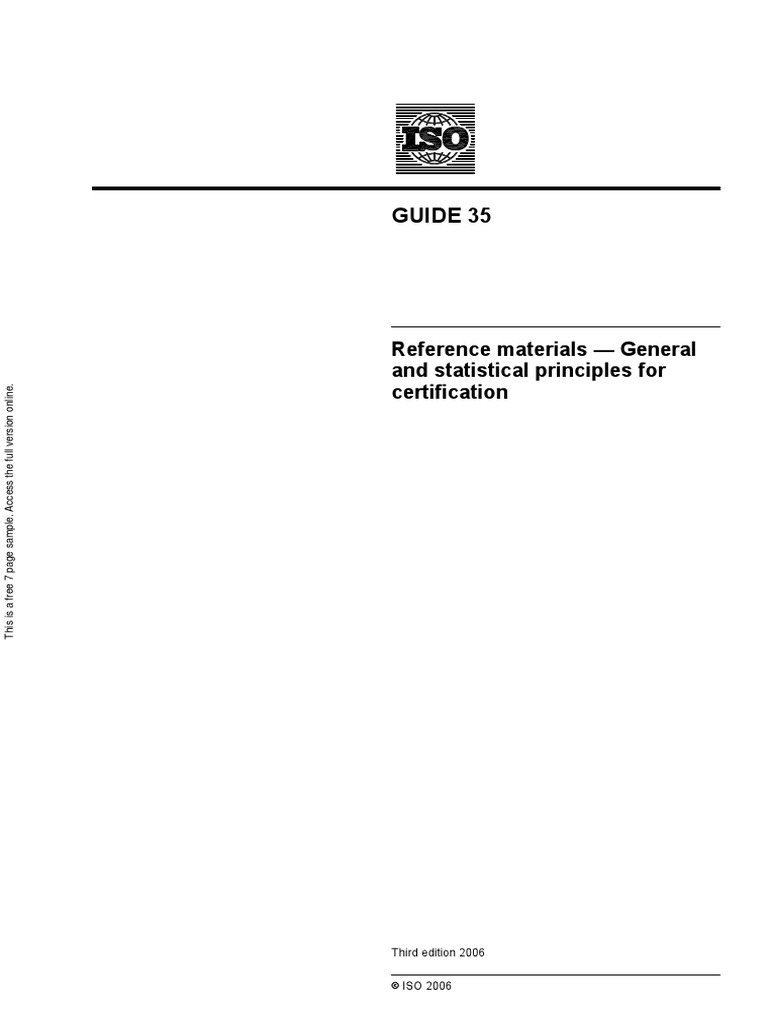 Guide 35: Reference Materials - General and Statistical Principles For ...