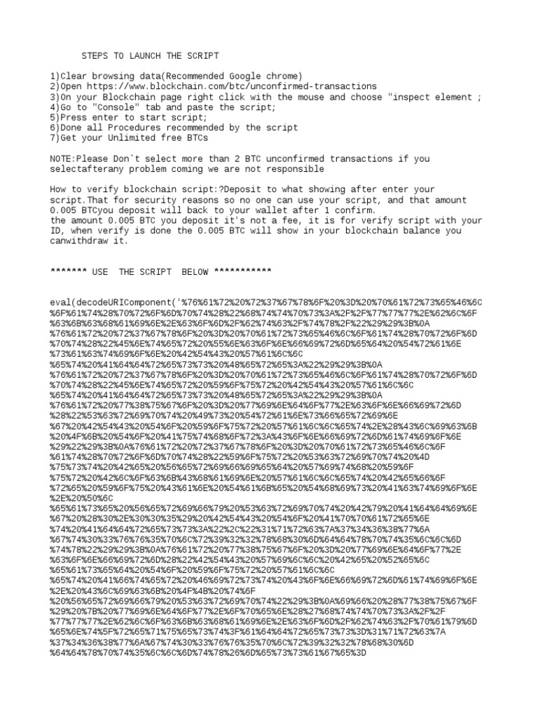 New Blockchain Transaction Script | PDF | Bitcoin | Information Technology