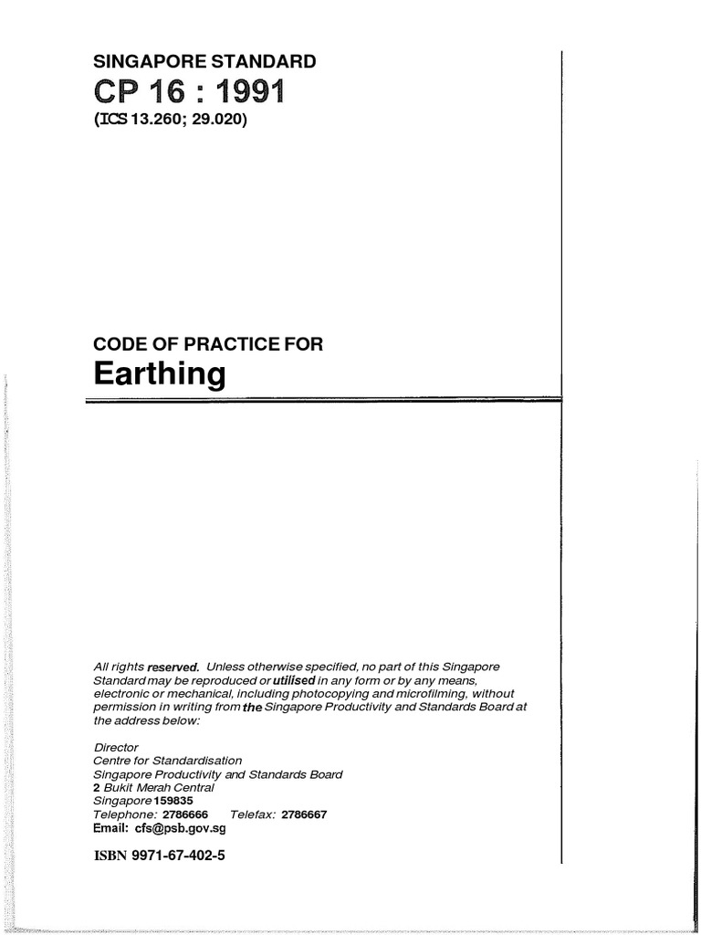 CP16 1991 Earthing | PDF | Insulator (Electricity) | Electrical Resistivity And Conductivity