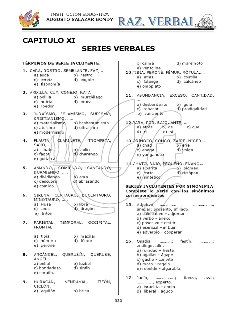CAPITULO XI - Series Verbales - LISTO PA IMPRIMIR | PDF