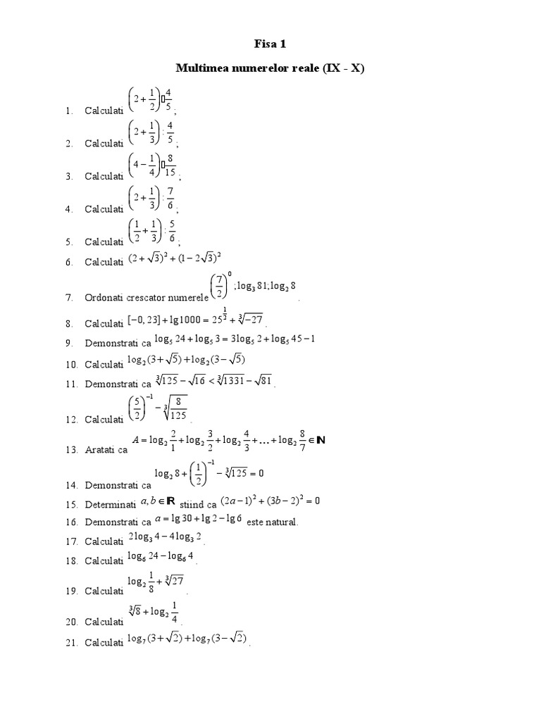 Multimea Numerelor Reale | PDF