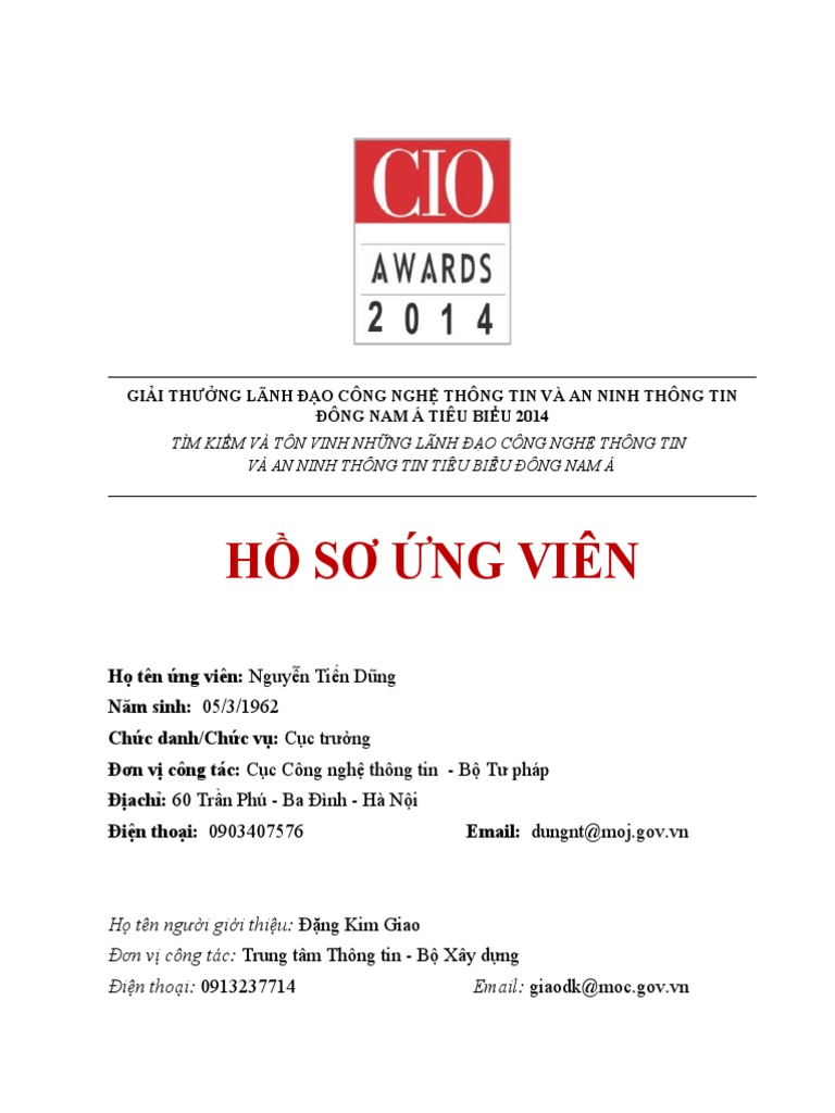 CIO Application 2014 - v5 | PDF