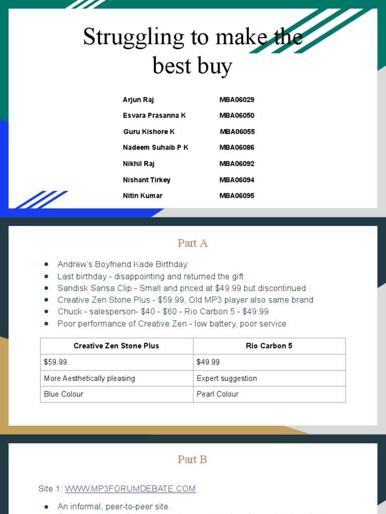 Struggling To Make The Best Buy | PDF | Communication | Business Economics