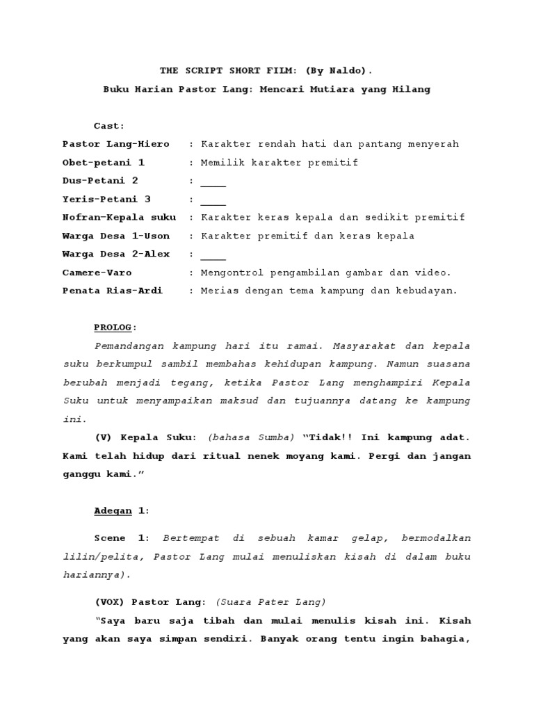 Film Pendek: Kisah Pastor Lang | PDF | Griya & Taman | Agama ...