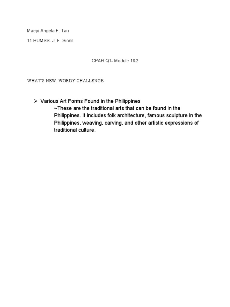 Cpar q1 Module 12 Act 2 | PDF