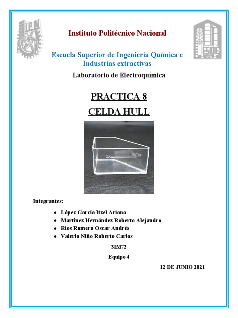 p8 Celda Hull | PDF | Sustancias químicas | Ciencias fisicas