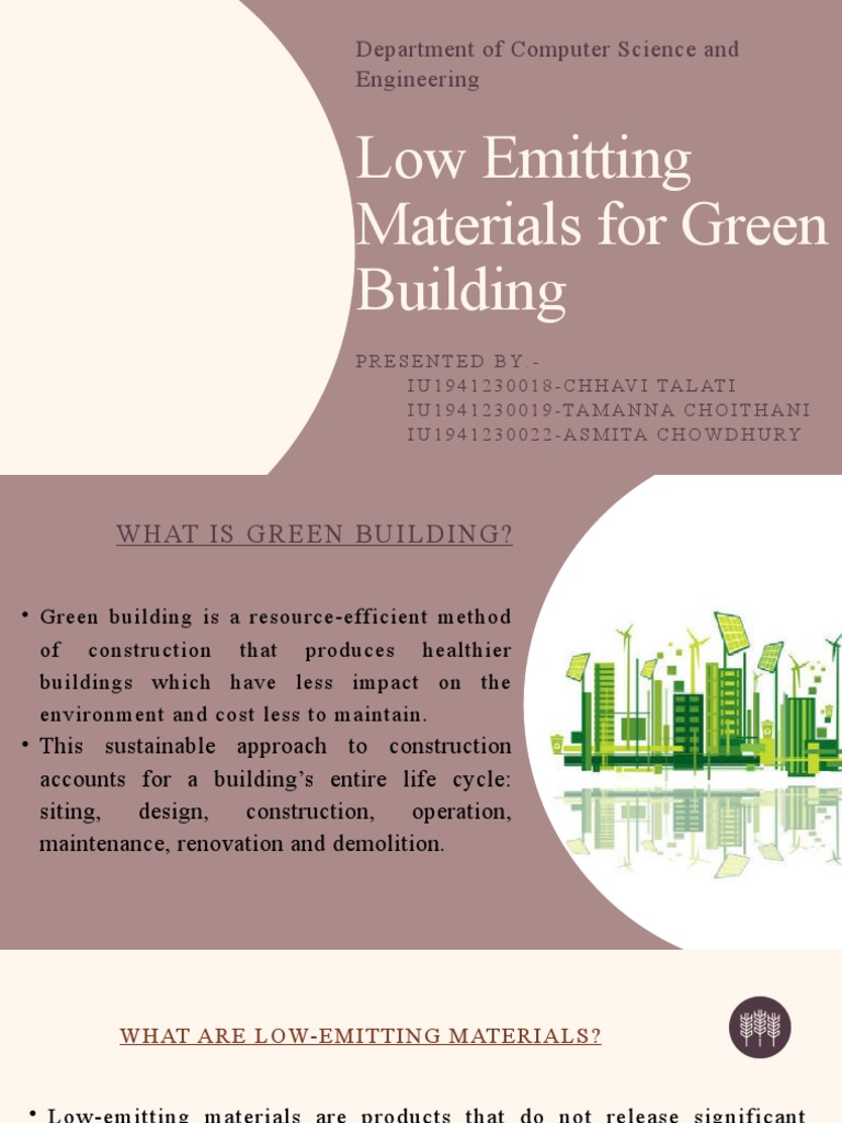 Department of Computer Science and Engineering: Low Emitting Materials ...