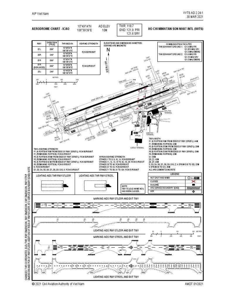 Ho Chi Minh/Tan Son Nhat Intl (VVTS) Aerodrome Chart - Icao: VVTS AD 2. ...
