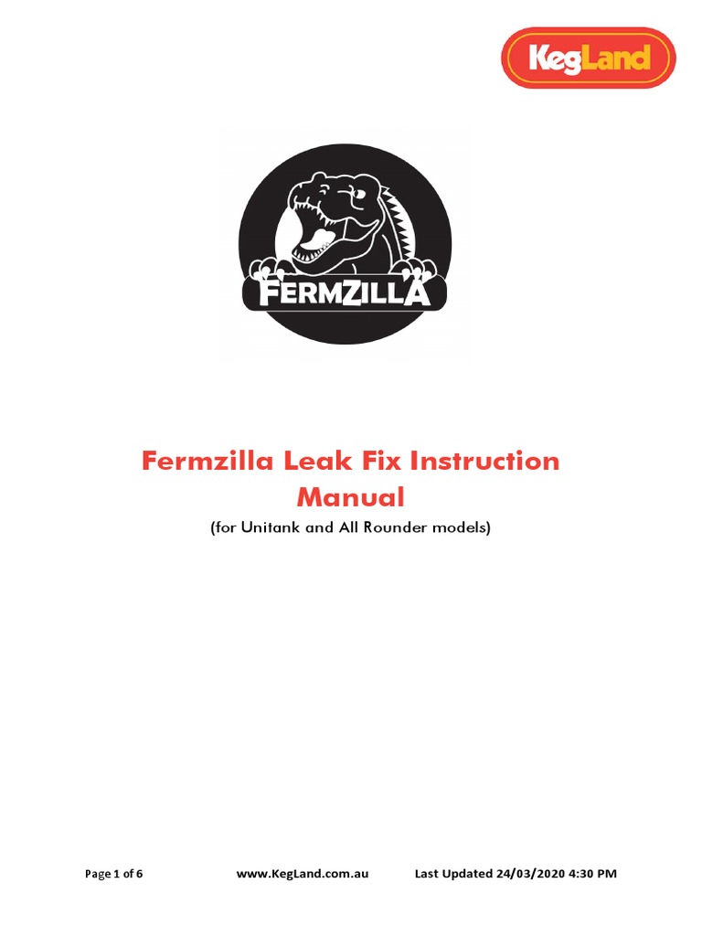 Fermzilla-Leak-Instruction-Manual Final Draft | PDF | Leak | Tap (Valve)