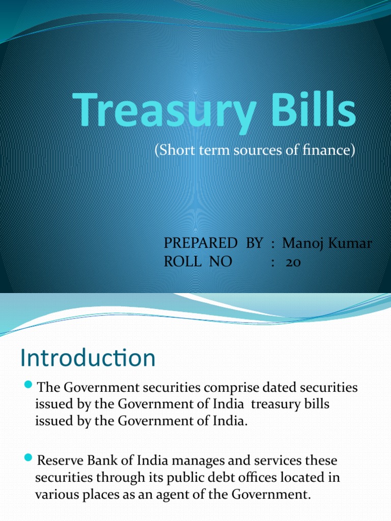 Treasury Bills: (Short Term Sources of Finance) | PDF | Finance & Money ...