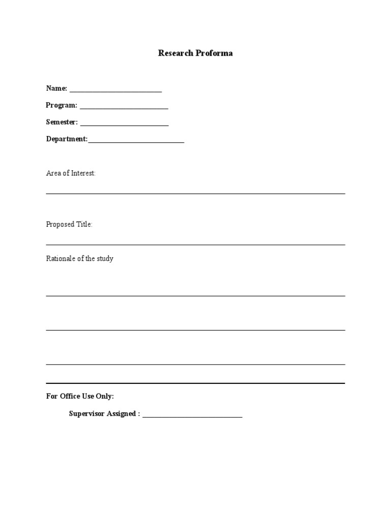 Research Proforma | PDF