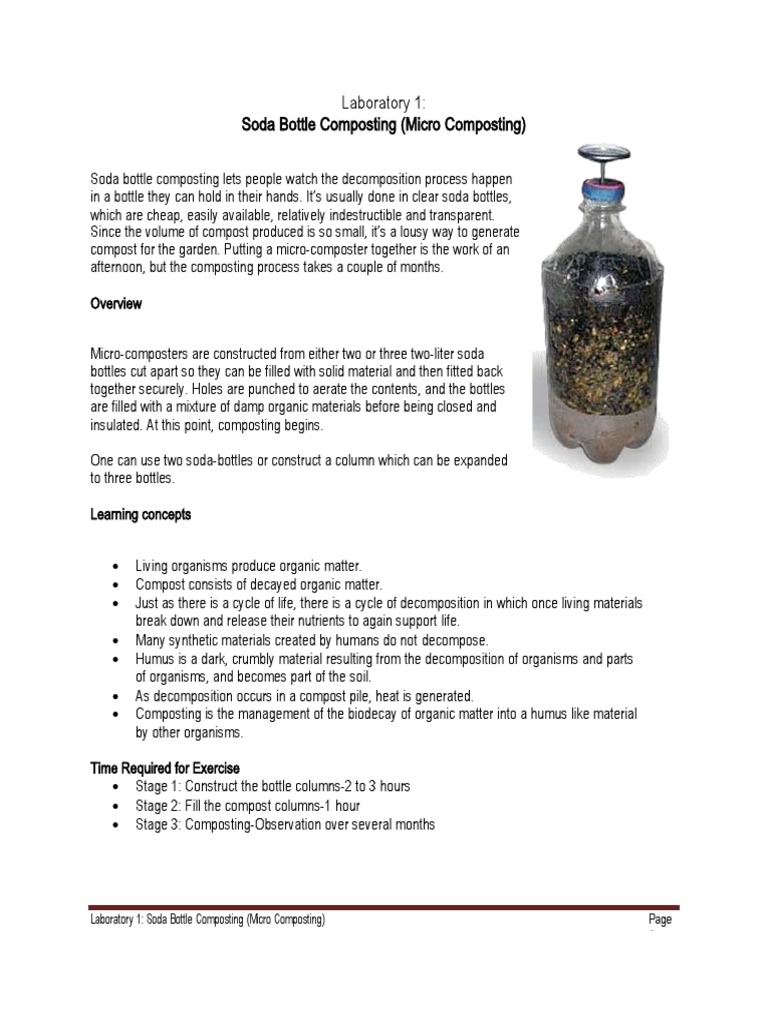 Soda Bottle Composting | PDF | Compost | Organic Matter