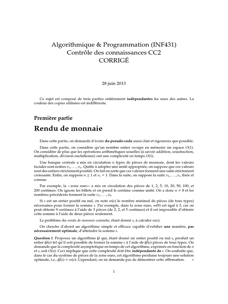 cc2 Corrige | PDF | Structure de contrôle | Somme (arithmétique)