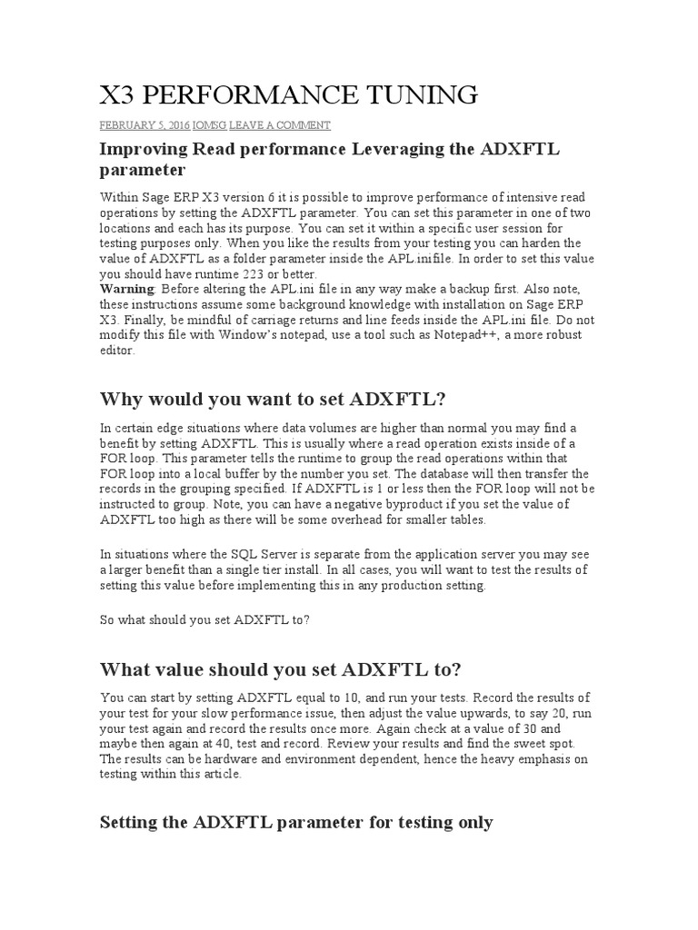 X3 Performance Tuning: Improving Read Performance Leveraging The ADXFTL Parameter | PDF ...