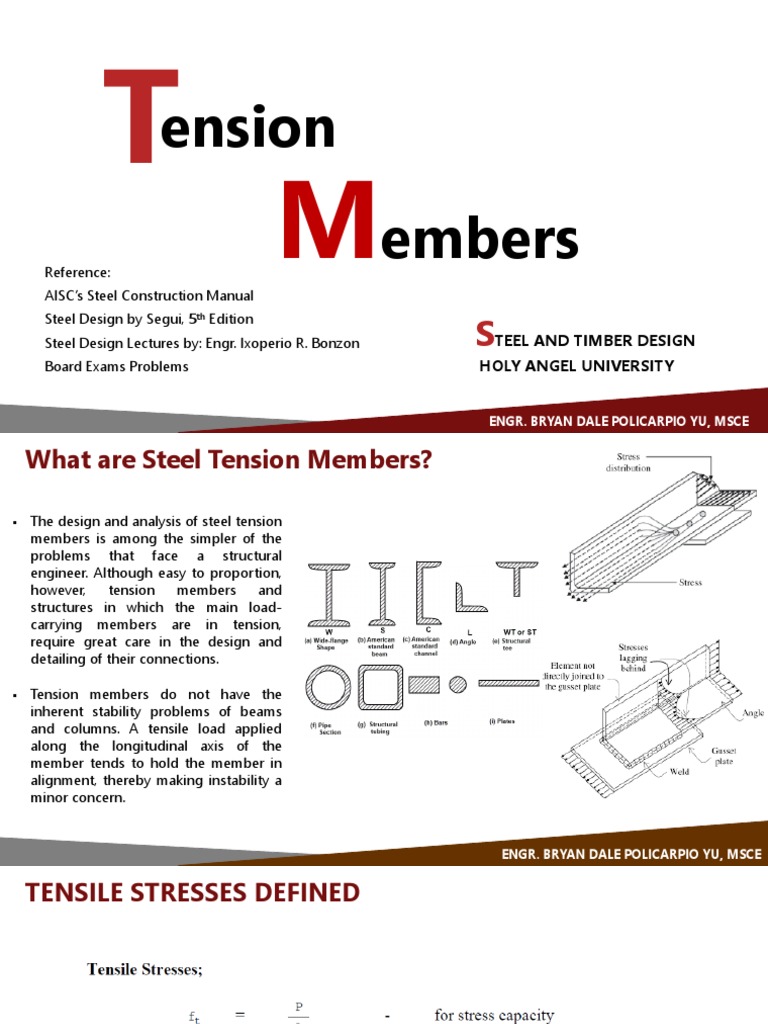 Design of Steel Tension Members | PDF | Stress (Mechanics) | Beam ...