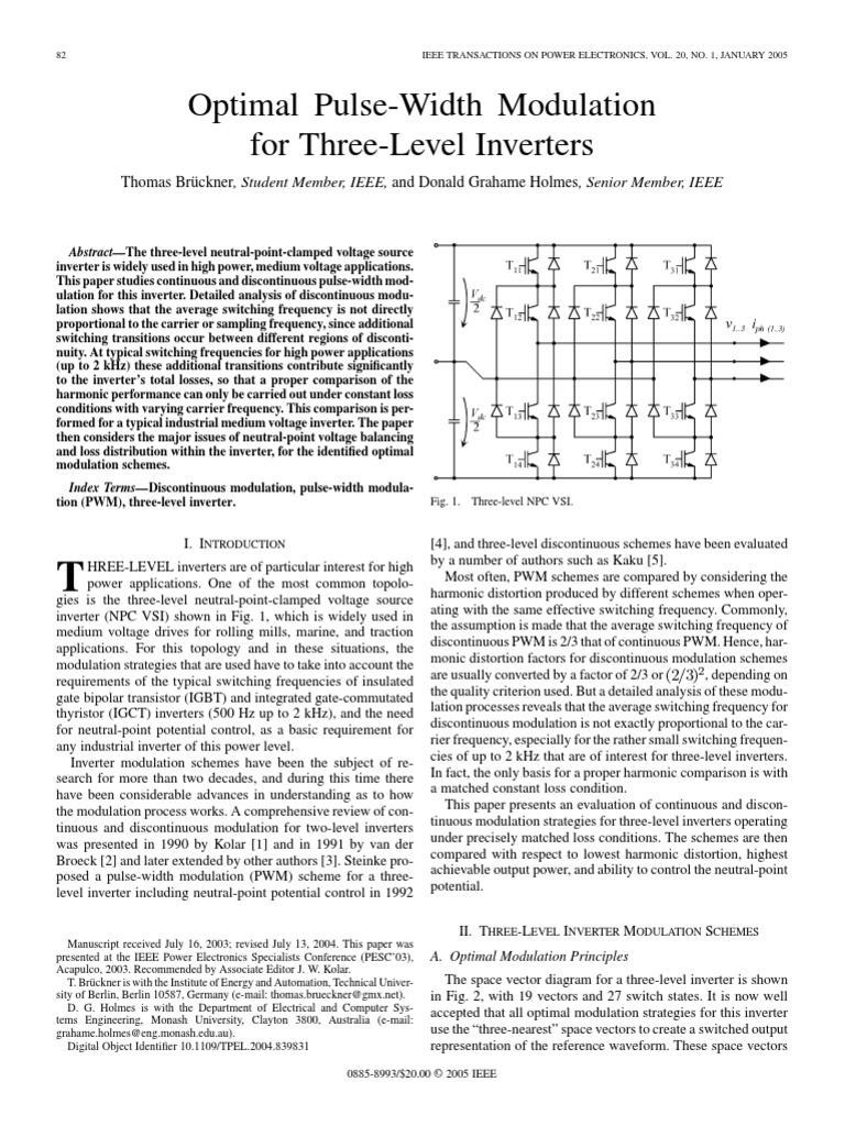 Optimal PWM For 3L-NPC-bruckner | PDF | Power Inverter | Power Electronics
