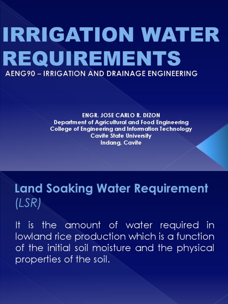 Iv. Irrigation Water Requirements | PDF | Evapotranspiration | Soil