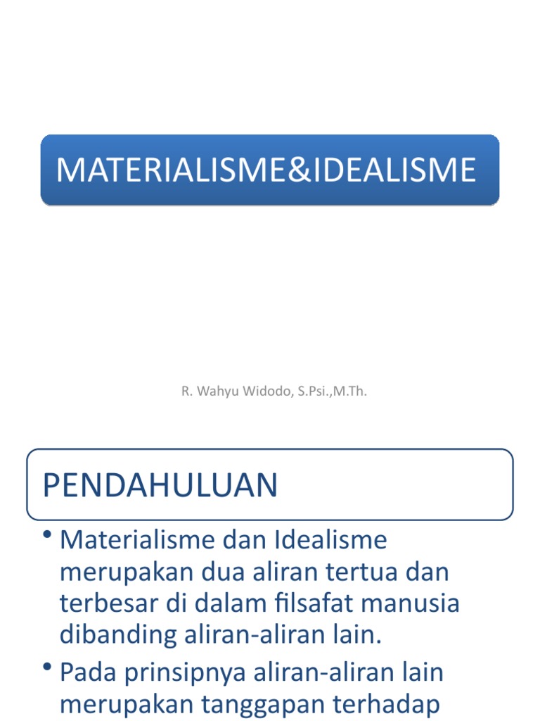 Materialisme&Idealisme | PDF