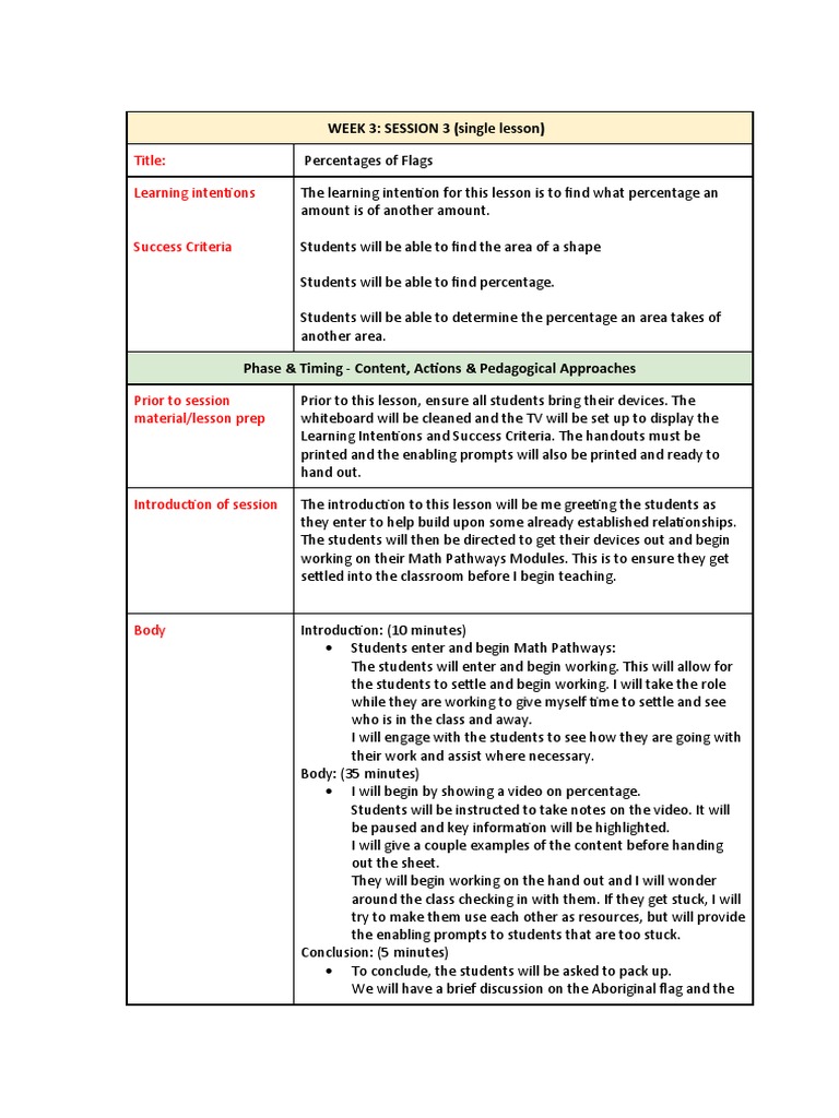 Flag Lesson Plan | PDF | Lesson Plan | Pedagogy