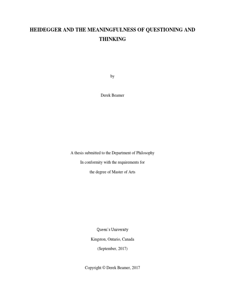 Beamer Derek RF 201709 MA | PDF | Phenomenology (Philosophy) | Martin ...