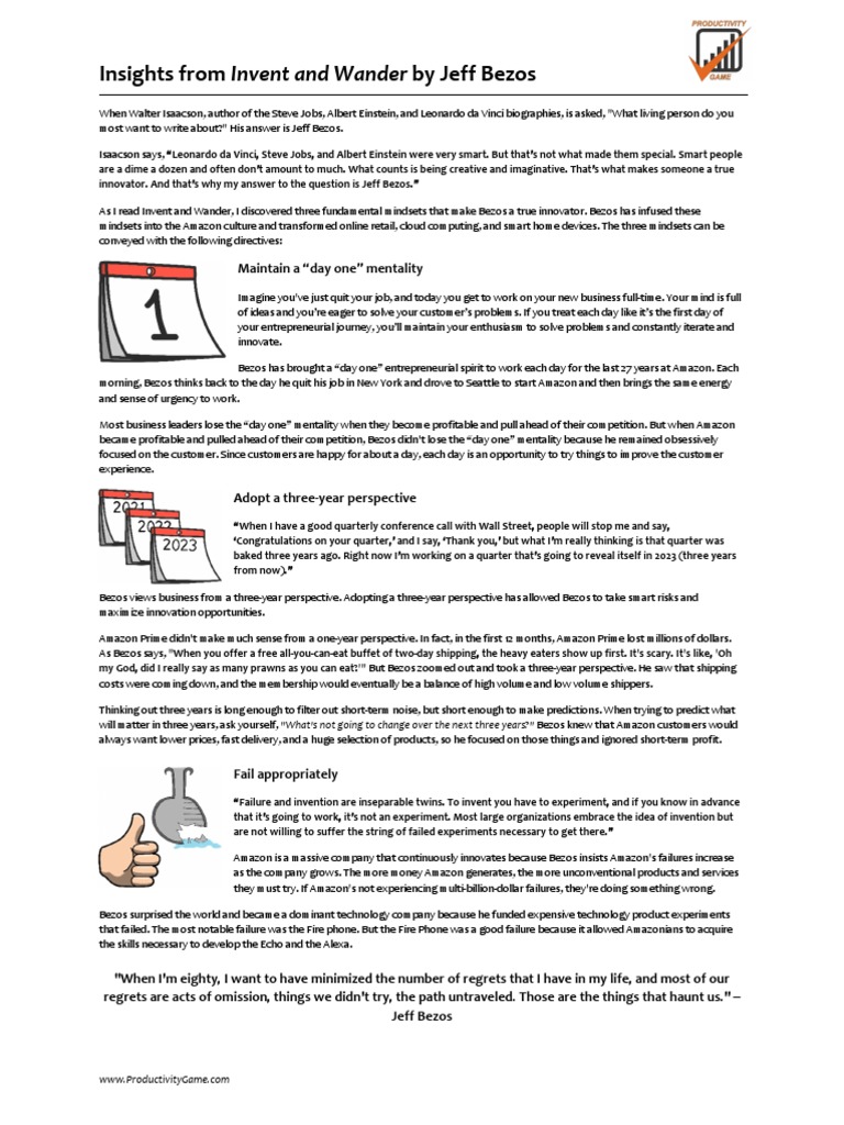 Insights From Invent and Wander by Jeff Bezos | PDF | Amazon Echo